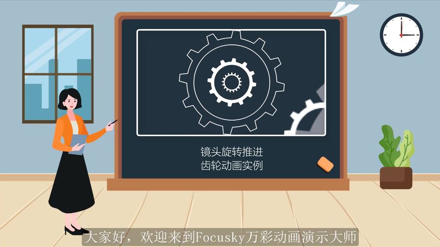 Focusky进阶教程(第5课):镜头缩放与旋转—齿轮动画实例