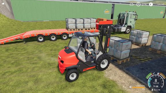 模拟农场19-羊圈里薅羊毛也能卖钱,猫哥的叉车技术自我感觉不错