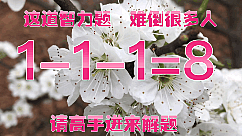 移动小木棒游戏, 1-1-1=8看看你能答对吗? 你需要多少时间