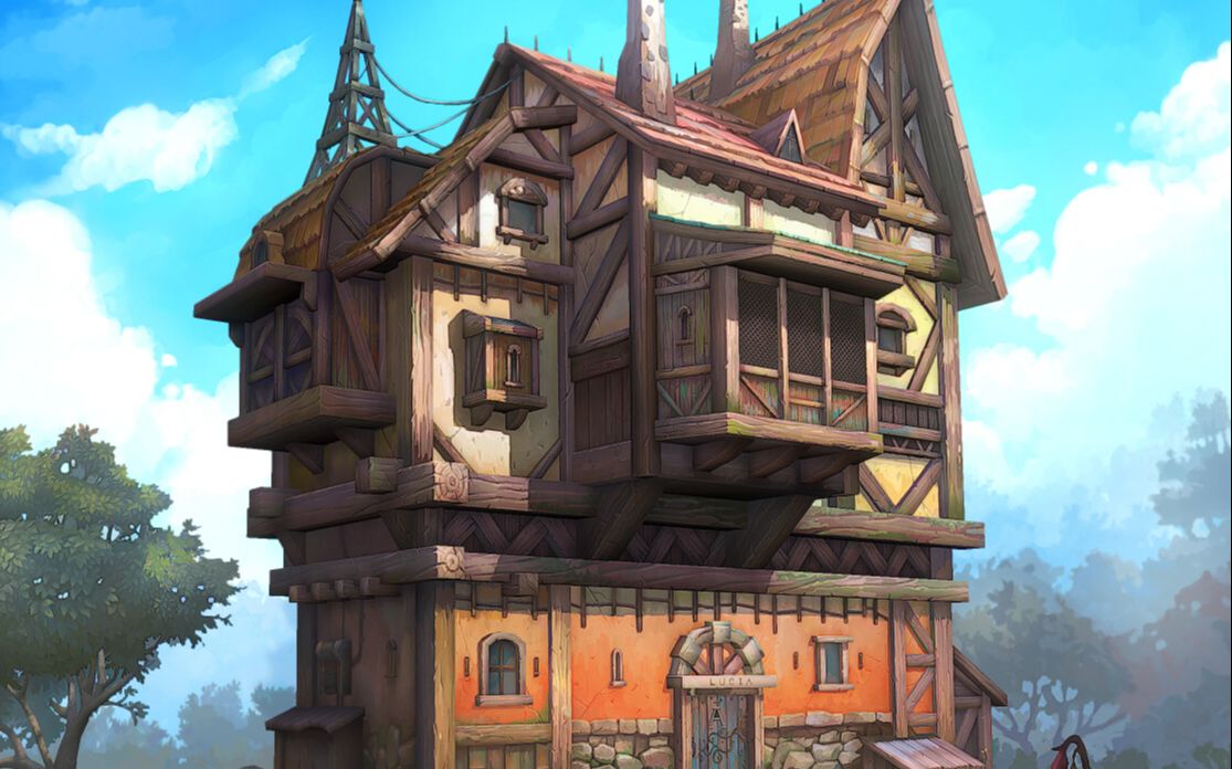 【MAYA场景】从漫画里走出来的场景,次世代场景小屋建模