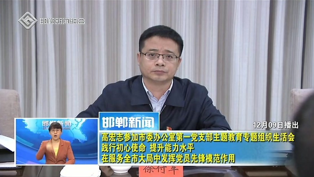 高宏志参加市委办公室第一党支部主题教育专题组织生活会