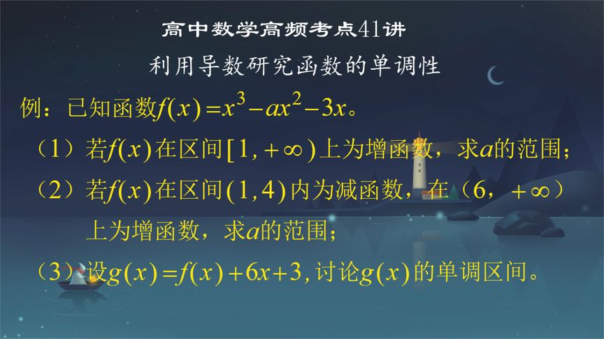 利用导数解决函数的单调性,高考经常考,题目非常典型