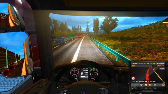 欧洲卡车模拟2:驾驶卡车还是可以超车的,遇到巴士和货车没问题