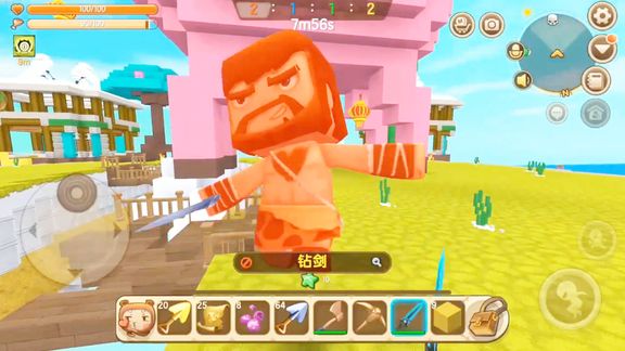 迷你世界 你没有斧头还没有木搞头根本就撸不了别人家好不