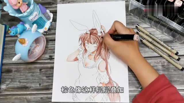 手绘斗罗大陆最美女主,马克笔上色小舞教程,小学生都能学会