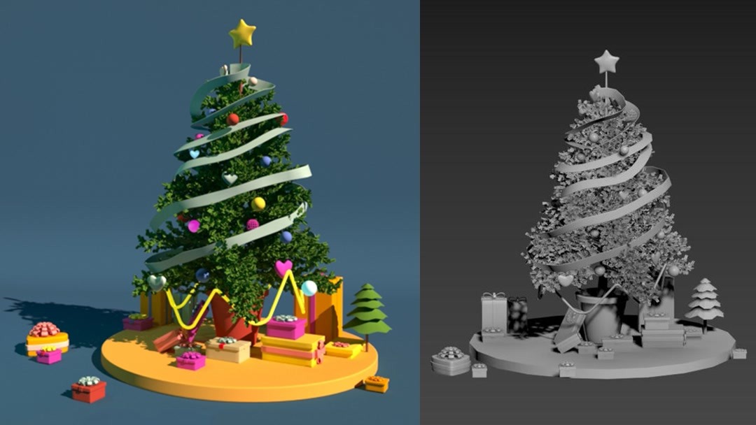 圣诞节就教你们用3dmax做一棵圣诞树吧!圣诞节快乐