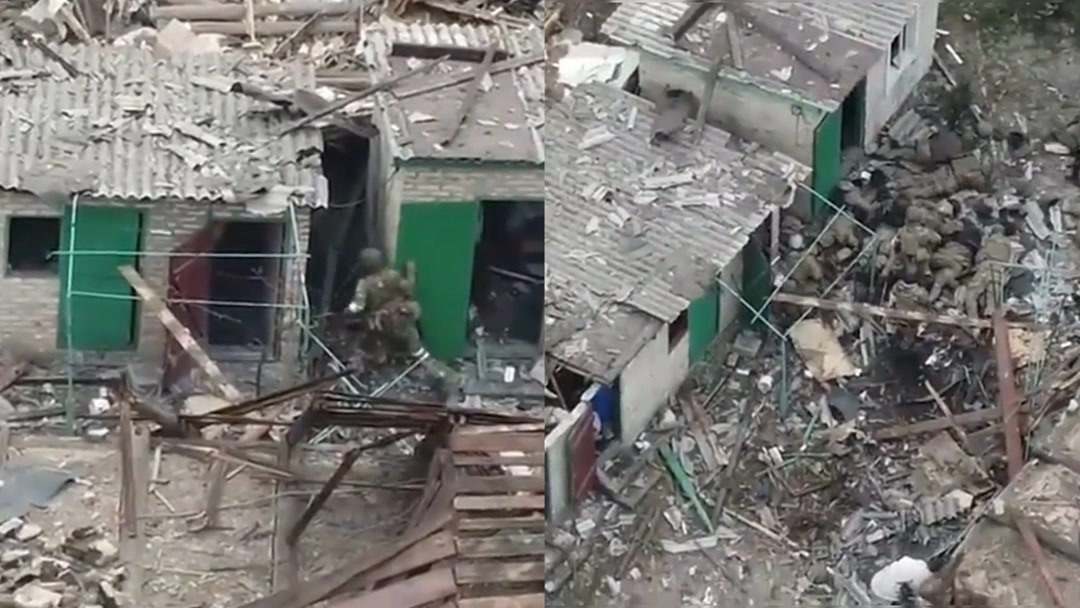 俄乌冲突巷战现场曝光!俄军近距离向小屋扔手雷,炸出一群乌军