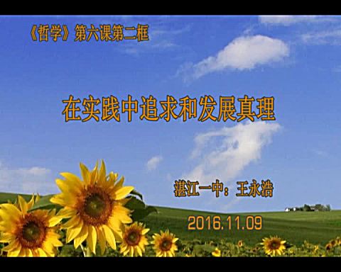 2人教版高中政治必修四《在实践中追求和发展真理》广东省省级优课