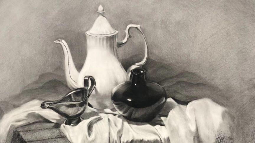 素描～如何表现不锈钢的质感