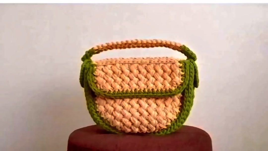 最新钩包包视频教程,钩针编织的半圆形包包,毛线包包的钩法视频