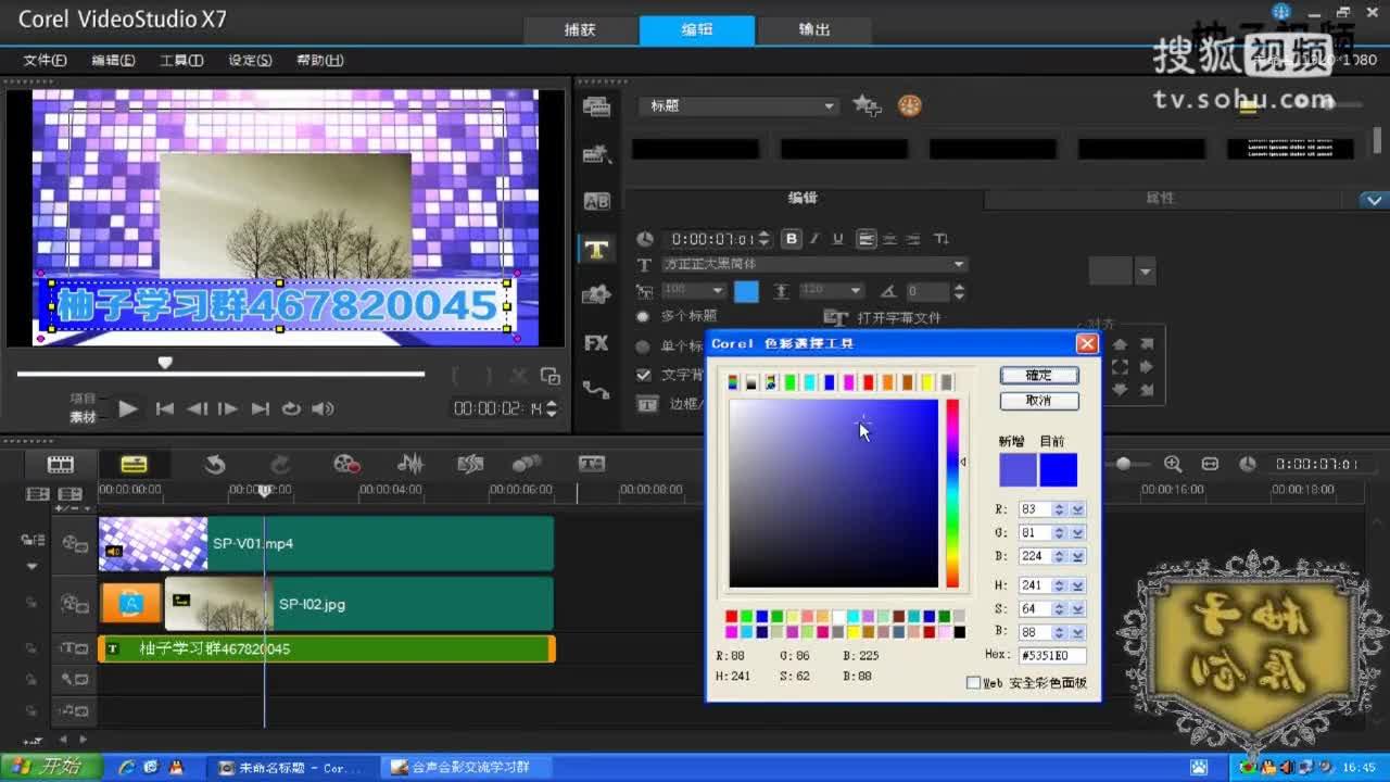 柚子会声会影速成【第四节标题运用与效果】