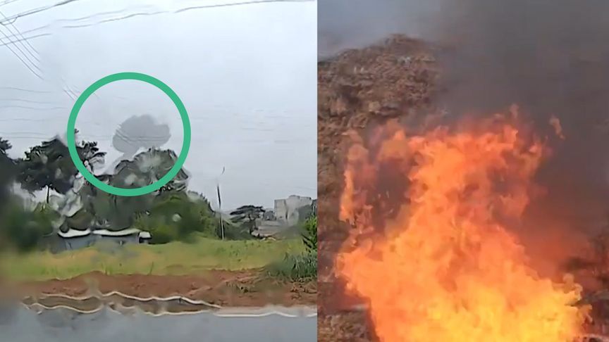 美军F-16战机在韩坠毁:机身摔得粉碎烧得焦黑 坠毁瞬间曝光