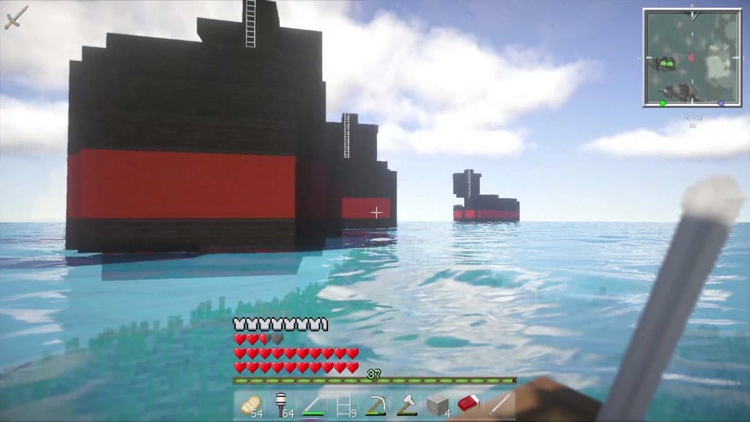 风焰袭来【我的世界海贼王MOD】海军海贼连体船