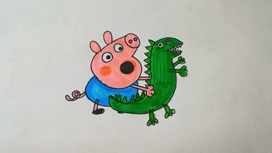 苗苗姐姐绘画启蒙 猪小妹在开心跳舞