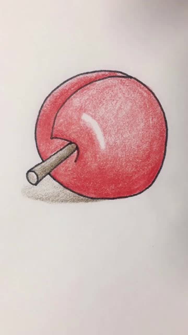 学画苹果简笔画 画画 创意儿童画