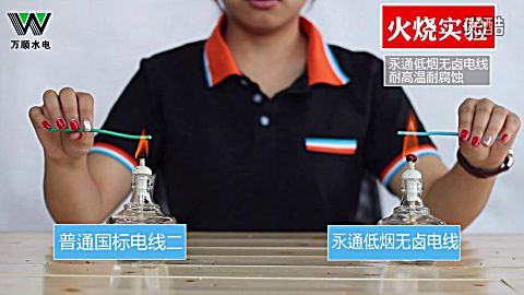永通低烟无卤电线火烧实验
