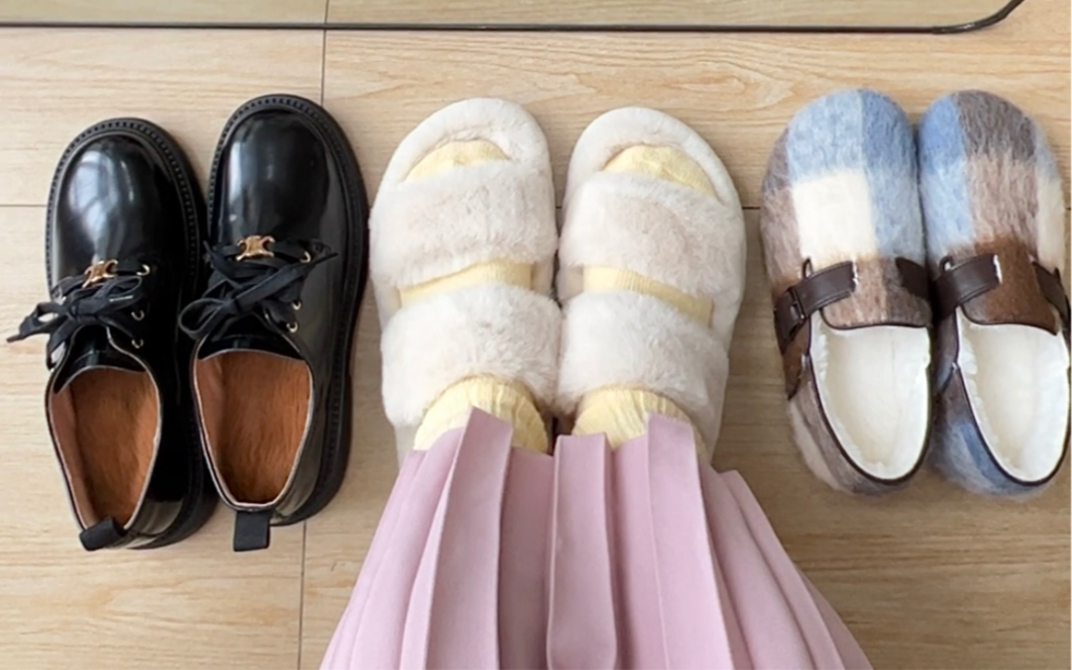平价柔软加绒鞋子大分享!毛茸茸的 超暖和!加绒小皮鞋 勃肯鞋毛毛拖鞋