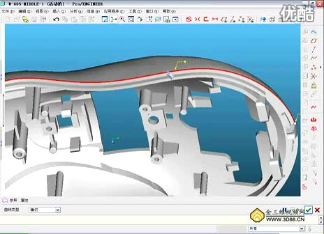 proe视频教程11-复制粘贴曲线_