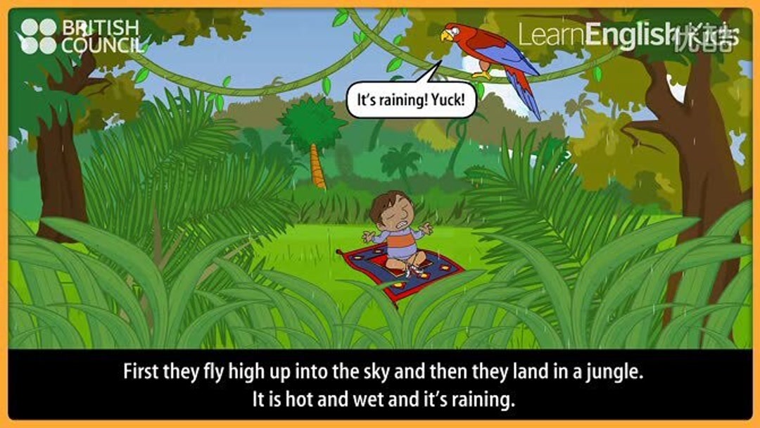 英语小故事 英文字幕 Ali and the magic carpet