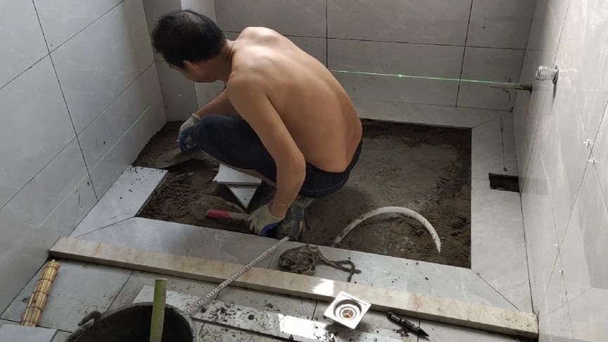 卫生间贴砖排水!续集!