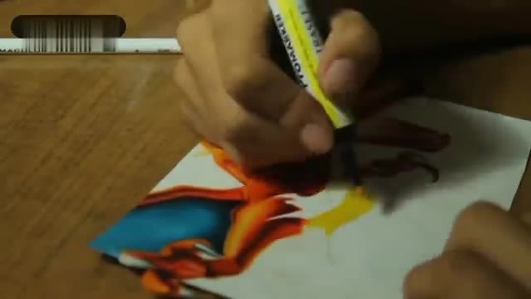 神奇宝贝_ 喷火龙3D立体画教学, 超简单的