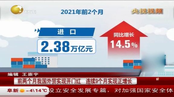 前两个月中国外贸实现开门红,连续9个月实现正增长