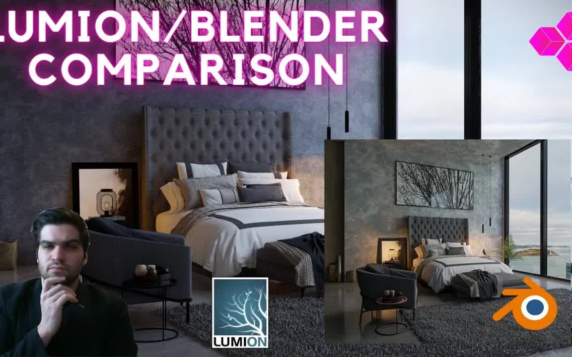 ...版插件 LUMION Scene 比较室内设计场景照明灯光设计 Blender 教程