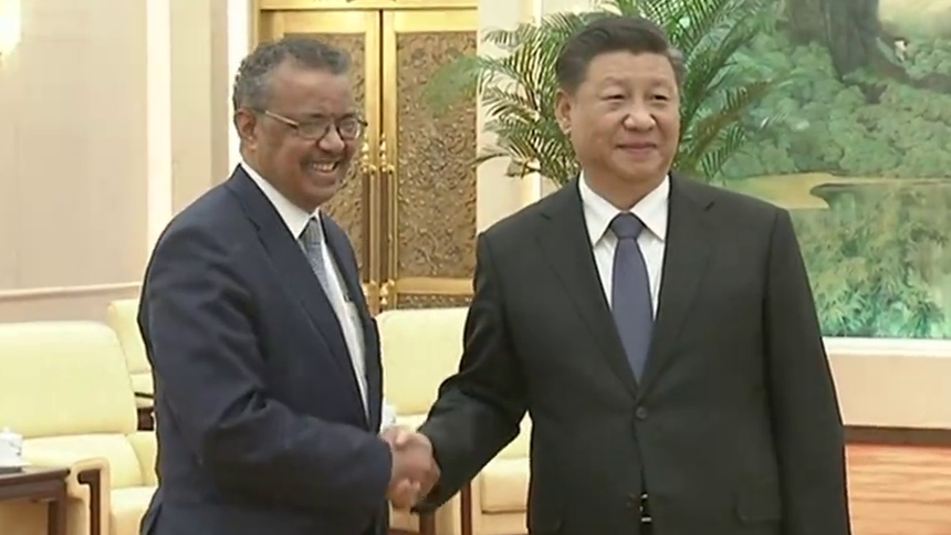 习近平会见世界卫生组织总干事