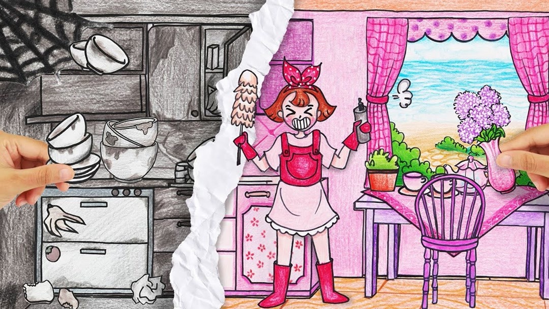 趣味定格动画:打扫完脏兮兮的厨房,焕然一新不一样的风格!