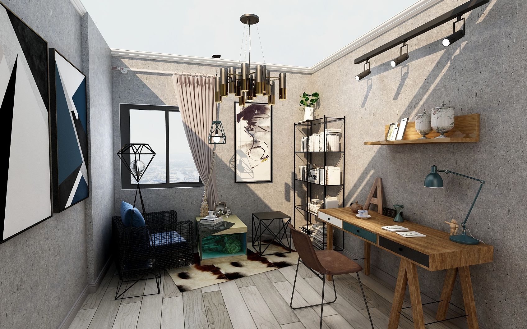 黄淮学院2019届环境设计毕业设计作品——简约而不简单的LOFT工业...