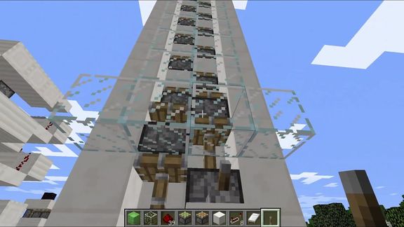 我的世界:红石科技真的是无所不能,连电梯都可以造出来!