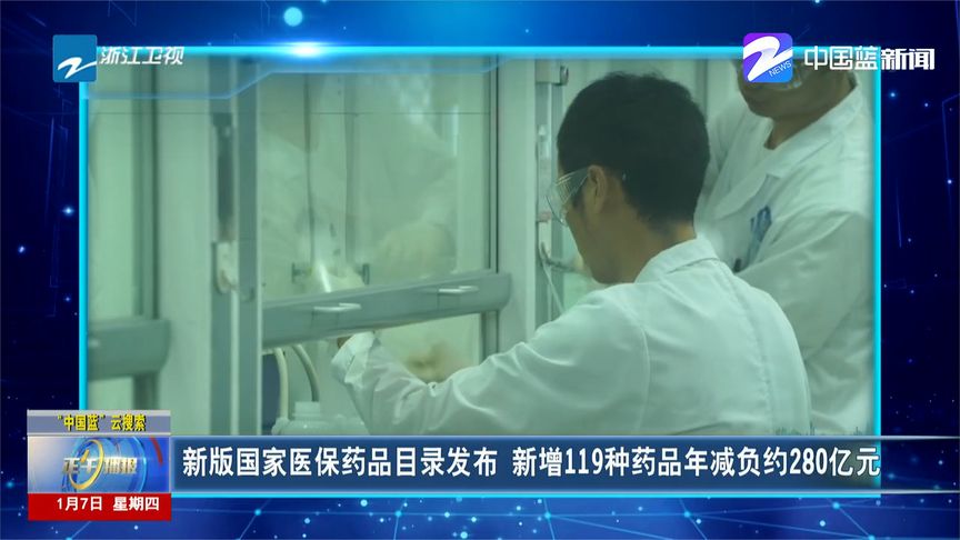 新版国家医保药品目录发布 新增119种药品年减负约280亿元