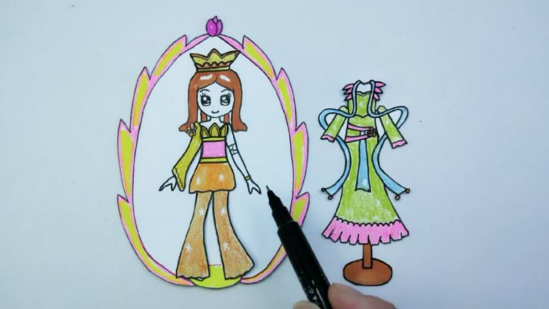 叶罗丽公主换装秀简笔画视频，换上仙子衣服美美哒，喜欢不要错过