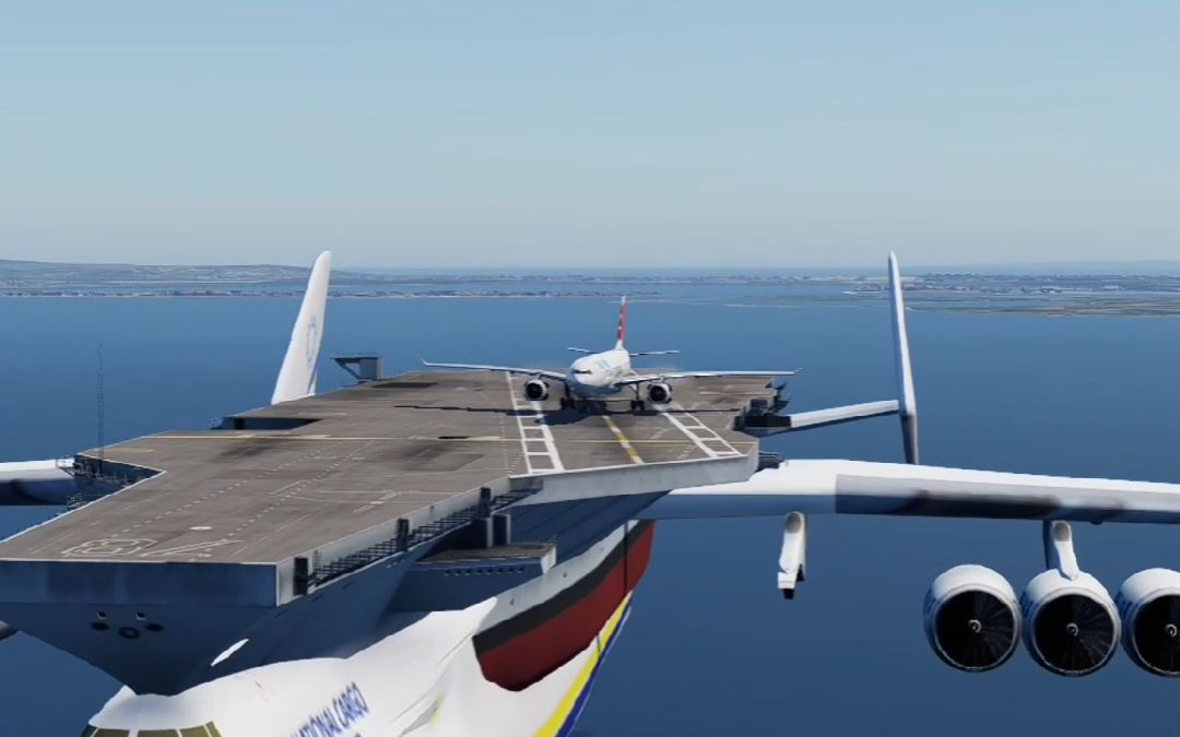 A330降落到飞行中的航空母舰,模拟