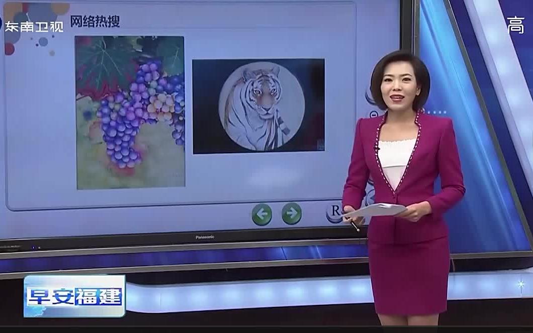 厉害了我的大学生,用圆珠笔画校园风景走红,东南卫视采访报导