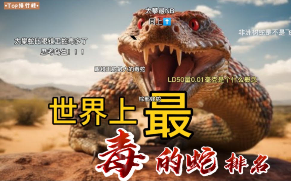 你知道世界上那些蛇最毒吗?这里准备了10种毒蛇排名,第一名不敢想象
