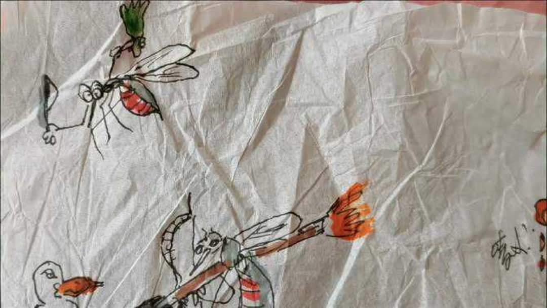 简笔画,画蚊子和老鹰。