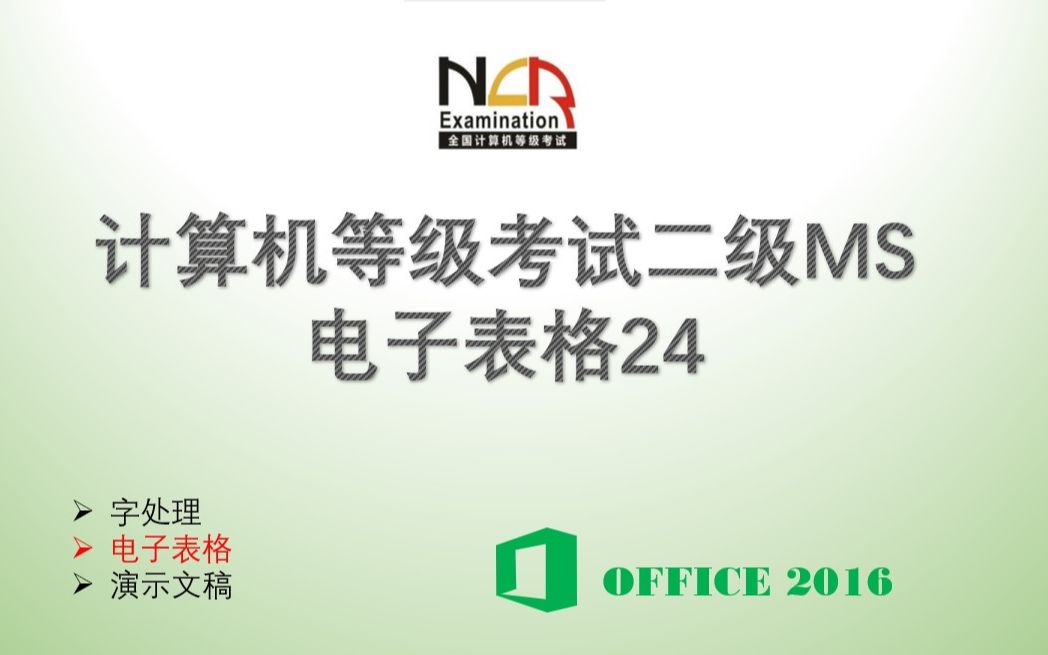 全国计算机等级考试二级MS真题 电子表格-24