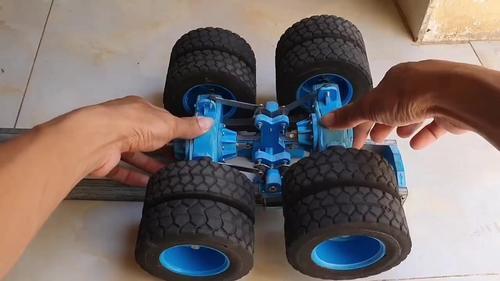 自制遥控车卡车后八轮后桥悬挂系统制作玩具