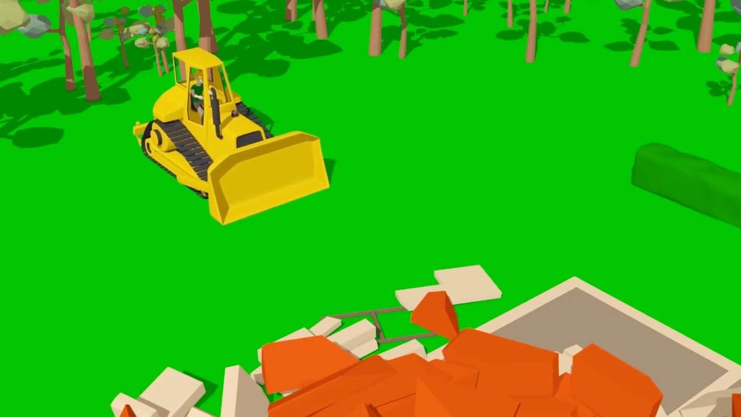 挖掘机工作与工程车运输视频儿童早教动画片启蒙教育