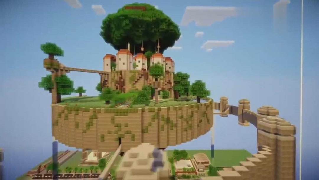 《我的世界》打造宫崎骏的天空之城—拉普塔城堡,真是太美了!