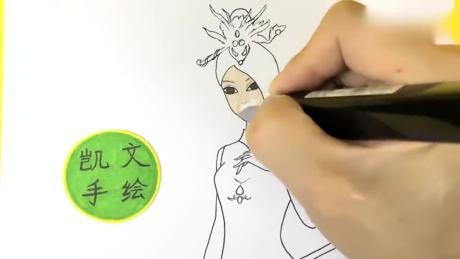 手绘《精灵梦叶罗丽》之变身后的辛灵店长简笔画喜欢的不要错过