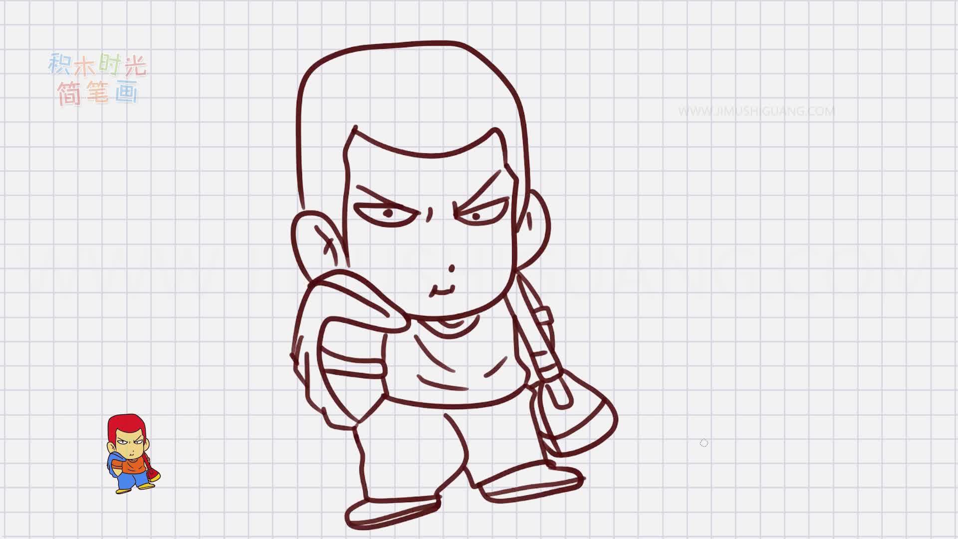 灌篮高手简笔画:画灌篮高手里的樱木花道Q版简笔画