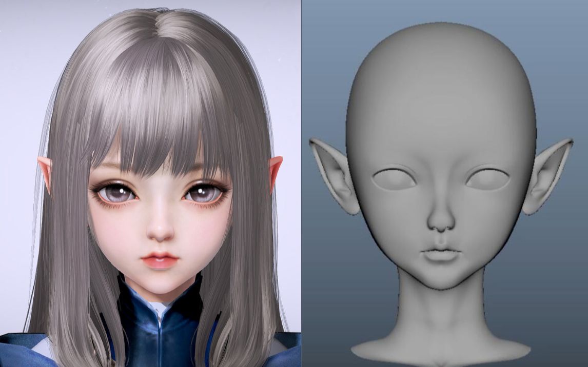 【Maya人物建模】从拉box开始教你,制作卡通可爱小萌妹模型