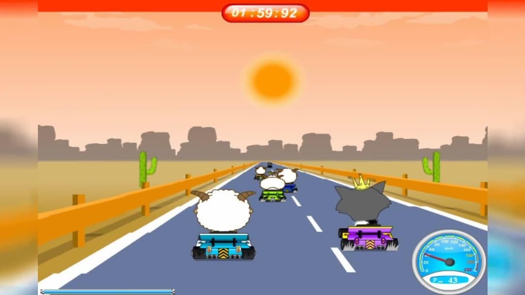 【无敌小游戏】喜羊羊玩跑跑卡丁车小游戏