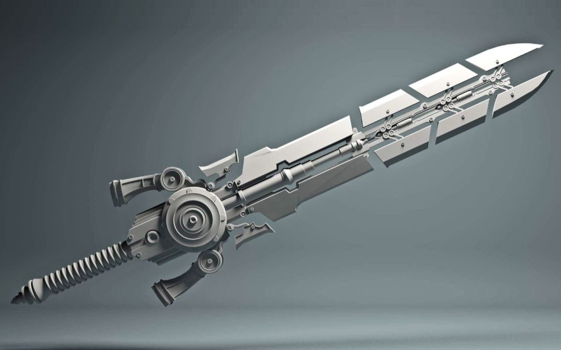 【maya建模】从零开始教你,赛博剑高模制作教程