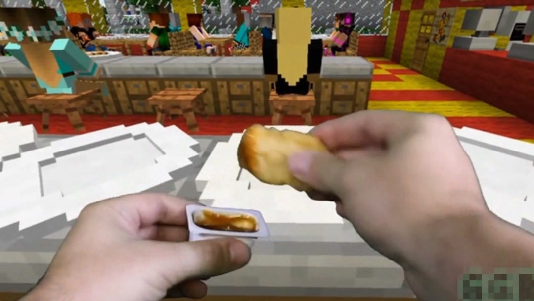 我的世界真人版搞笑:在现实我的世界会有吃饭的地方吗