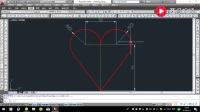 CAD基础图形:如何画一个心型平面图?初学者来练习一下!