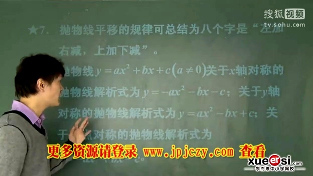 学而思初中数学初三(1)寒假目标中考系统复习之二次函数(上)知识点