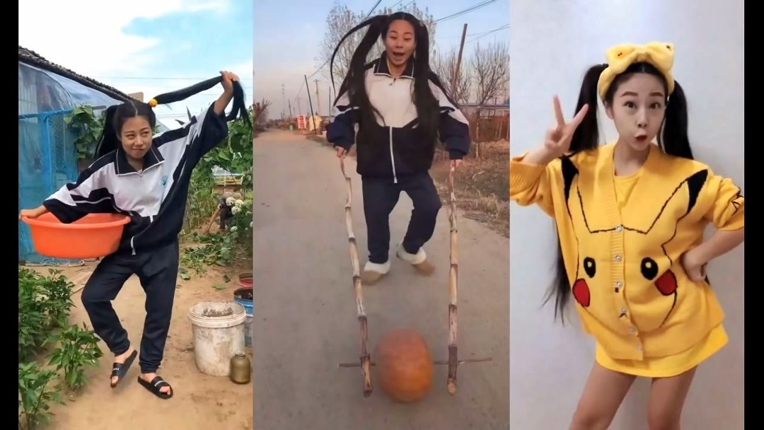 爆笑农村囧事:一个南瓜都能做成推车,傻妞真是太有才了!